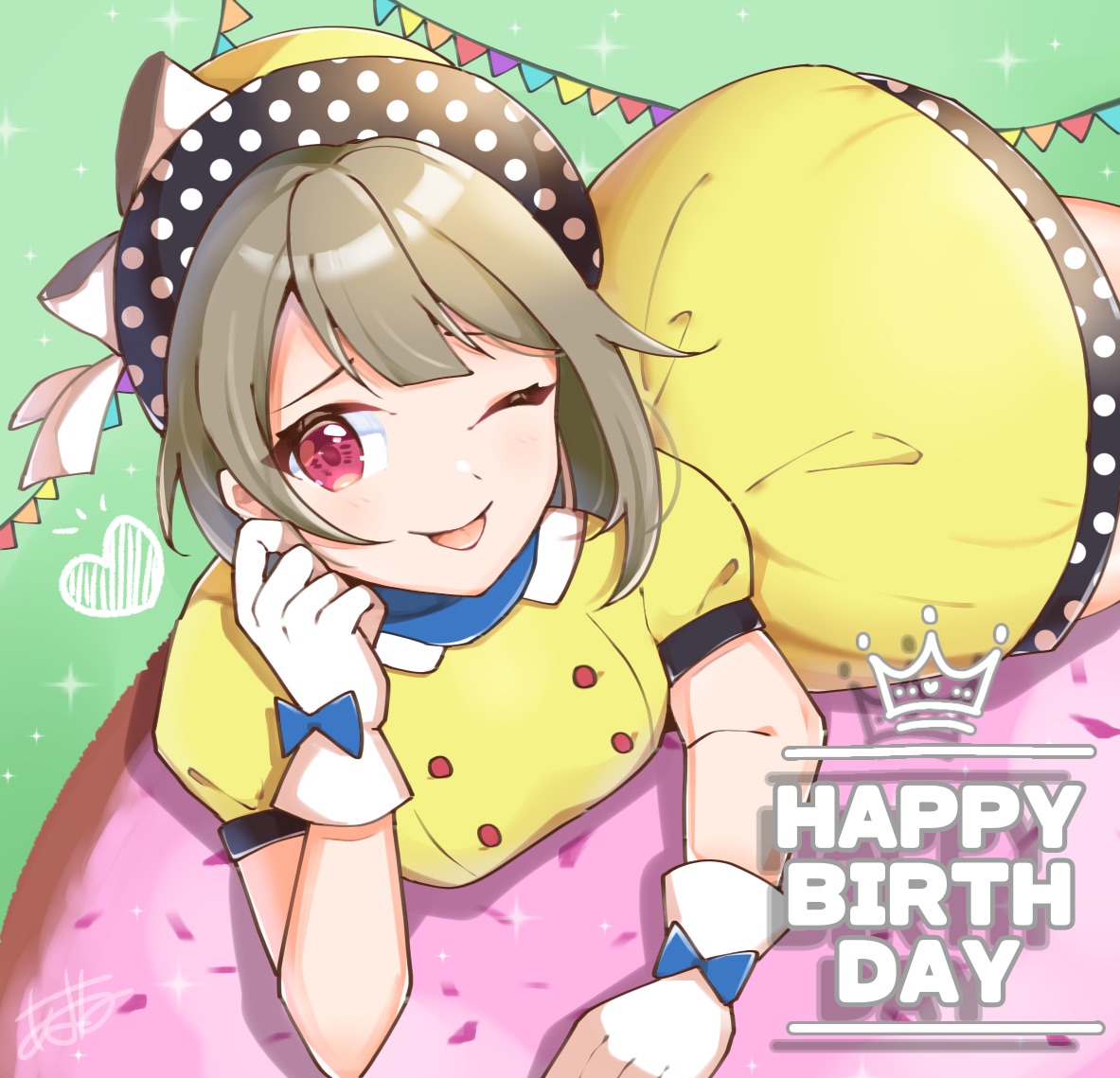 Xbooru - 1girl artist name artist request birthday brown hair eyebrows ...